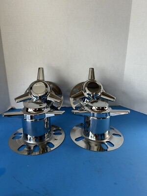 3 BAR Spinner Center Caps 5 Lug Cragar SST Vintage Wheels 3.17" OD ...