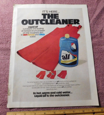 All Liquid Detergent Print Ad from Magazine Vintage 1974 | eBay