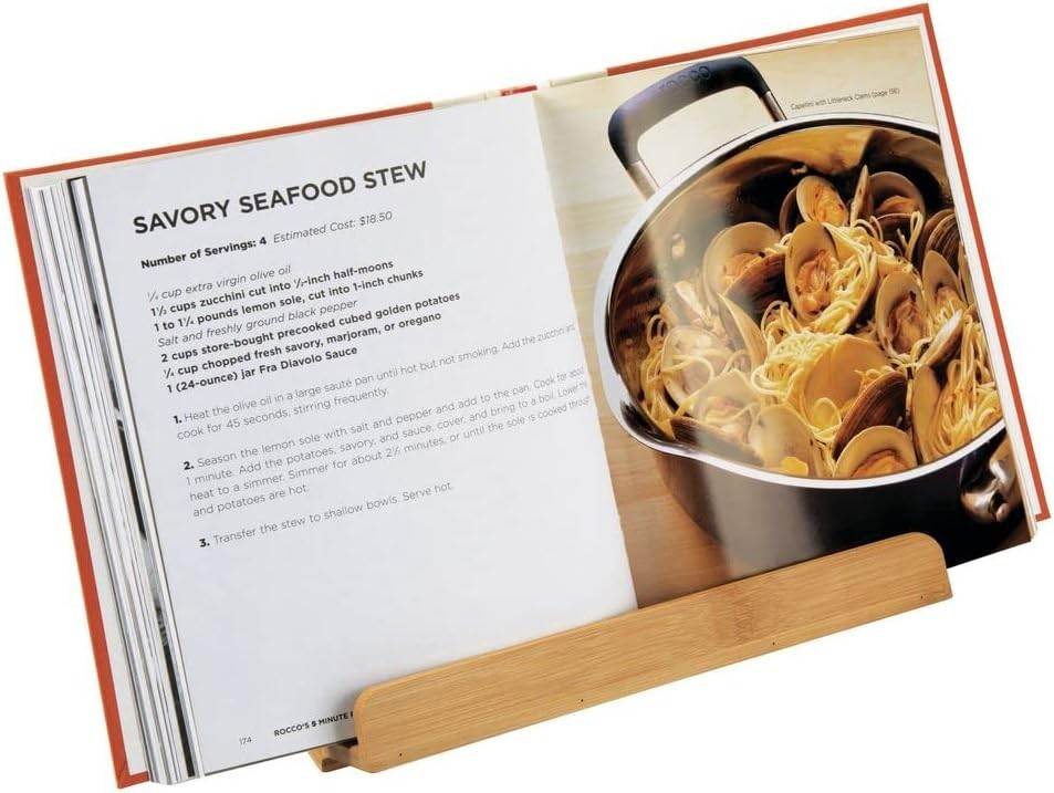Bamboo Folding Recipe Cook Book Display Stand Adjustable Reading Rest ...