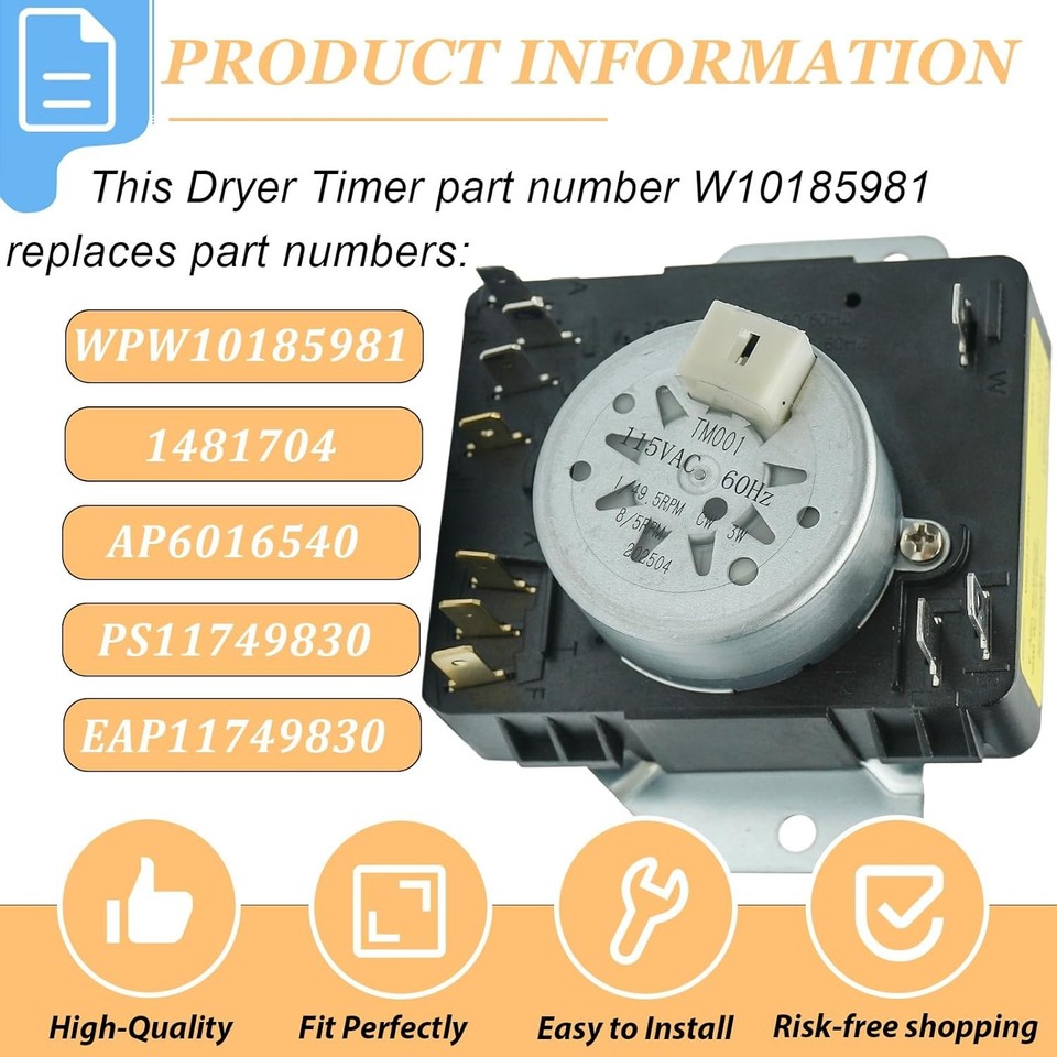 Upgraded Dryer Timer Replacement for Whirlpool, Maytag, Kenmore ...
