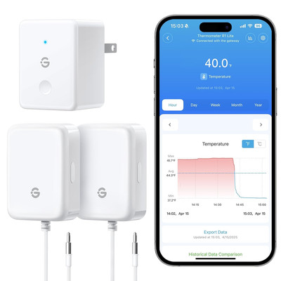 WiFi Refrigerator Thermometer Wireless Freezer Alarm Digital Gauge 2 ...