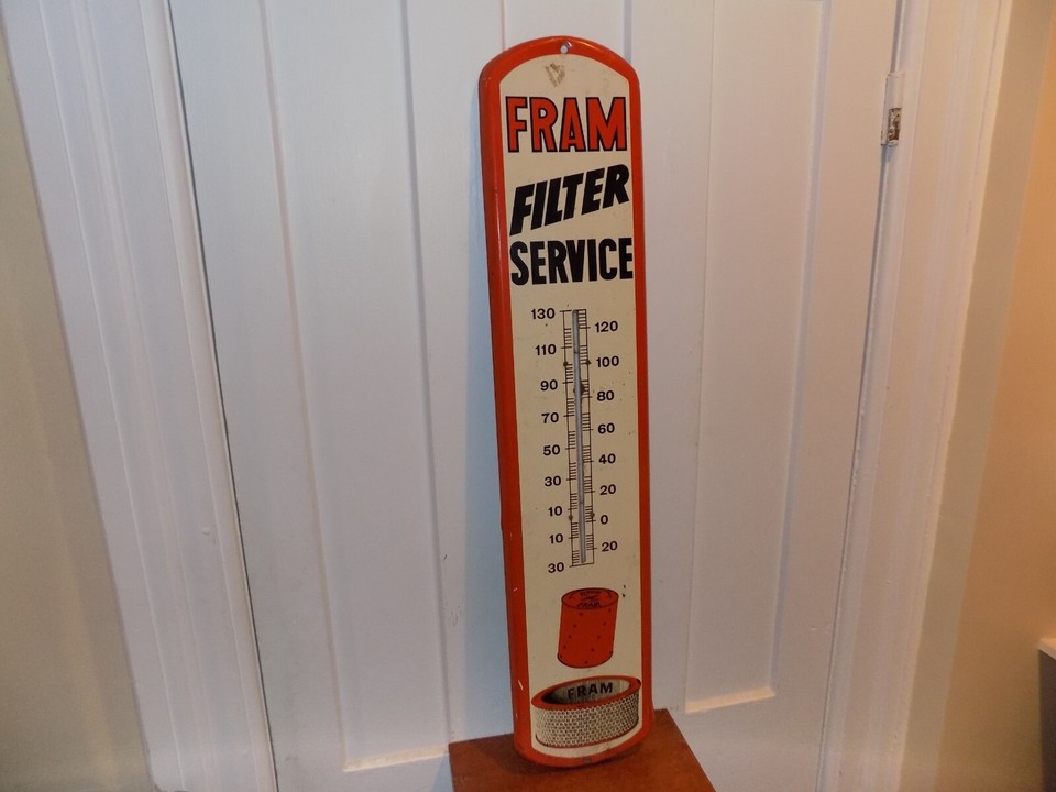 Vintage Fram Filter Service Metal Thermometer | eBay
