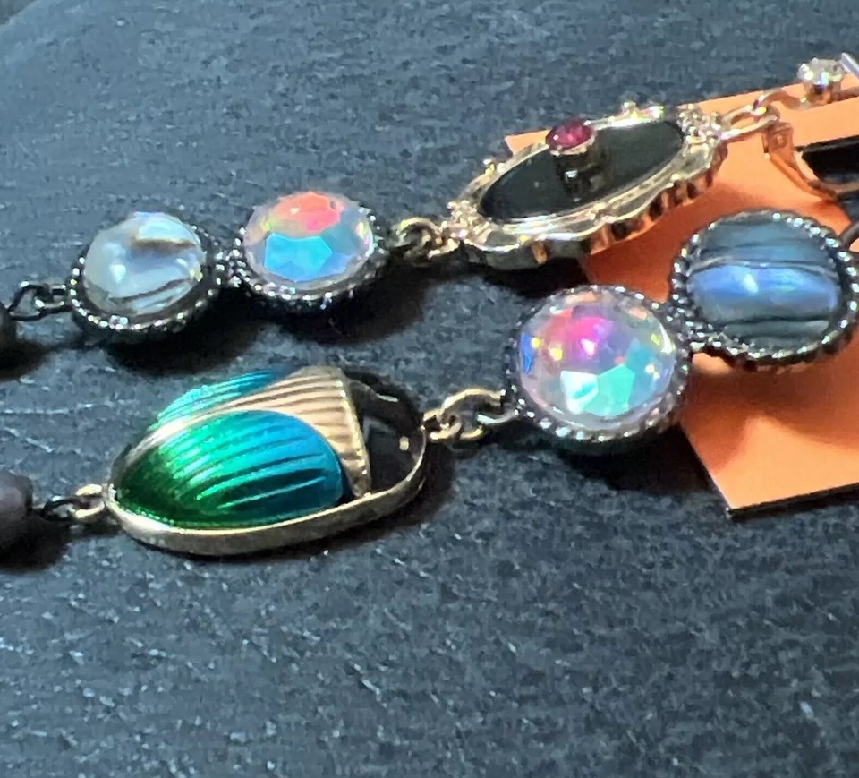 Betsey Johnson Dark Magic Goth Scarab Iridescent Beetle Halloween ...