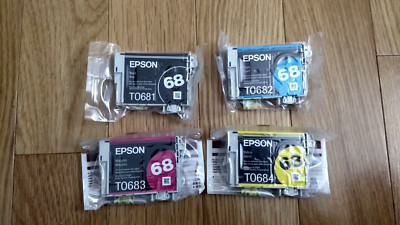 GENUINE SET EPSON #68 T068 INK STYLUS C120 NX200 CX5000 WORKFORCE WF ...