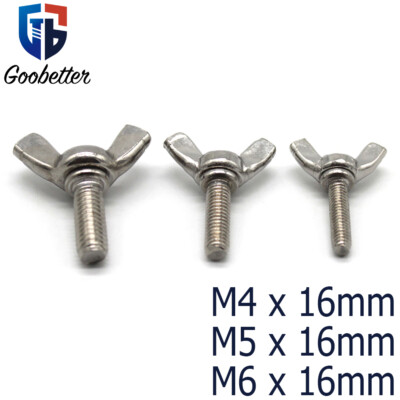 Butterfly Wing Bolts Screws Thumb Screws M4 M5 M6 Length 16mm Stainless ...
