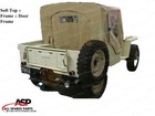 Canvas Half Cabin Soft Top with Frame & Door Frame For Willys Jeep CJ2A ...