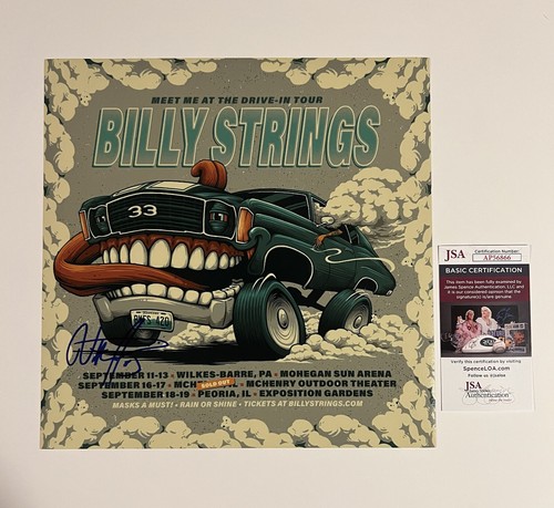 BILLY STRINGS SIGNED “MEET ME AT THE DRIVE IN TOUR” 12x12 PHOTO JSA COA | eBay