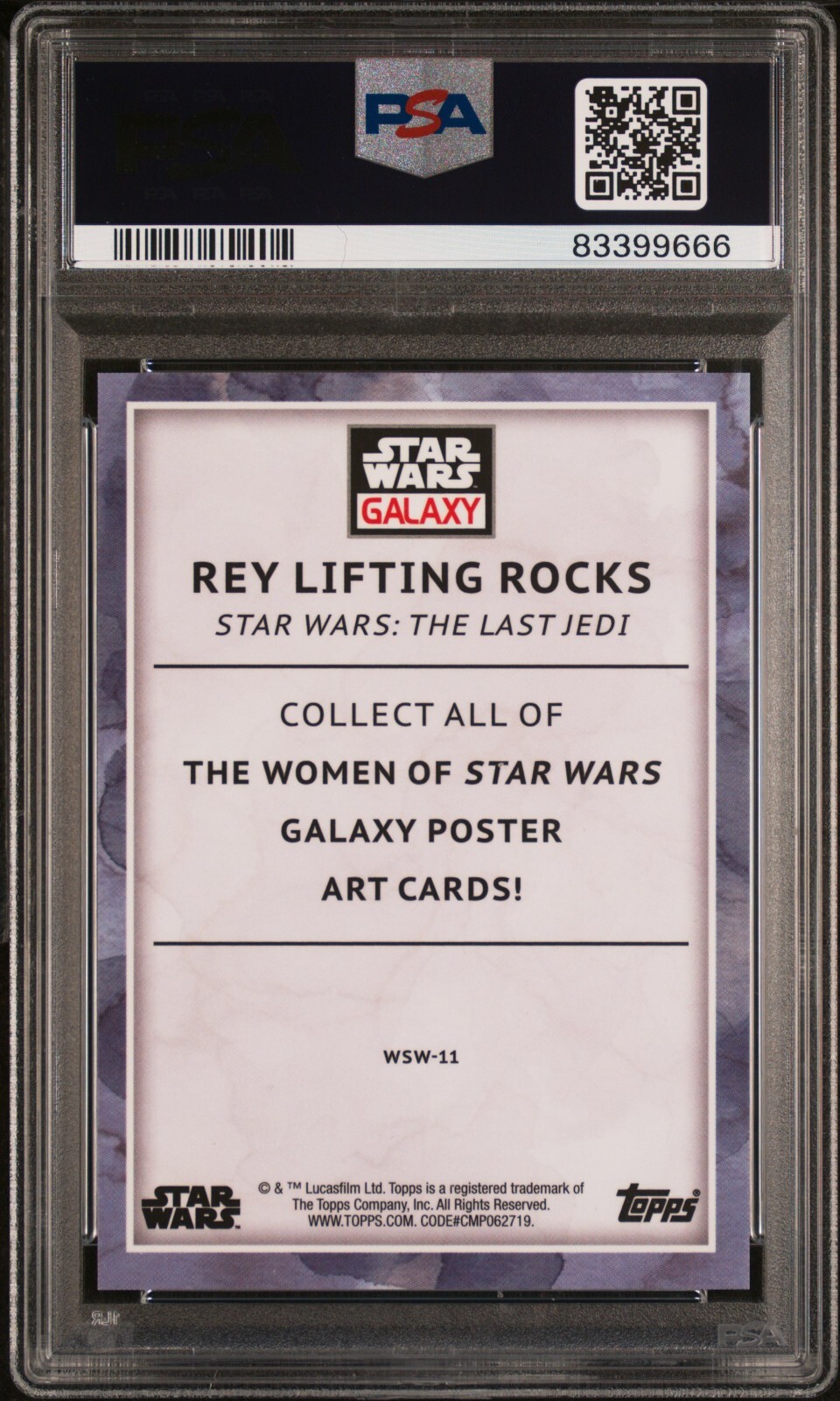 2023 Star Wars Galaxy Topps Rey Lifting Rocks Atomic 076/150 PSA 10 WSW ...