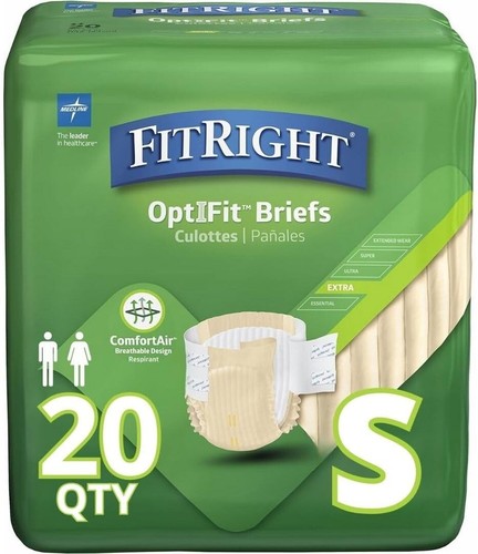 Open Box- FitRight OptiFit Extra Adult Briefs w/ Tabs, Small, 19 CT | eBay