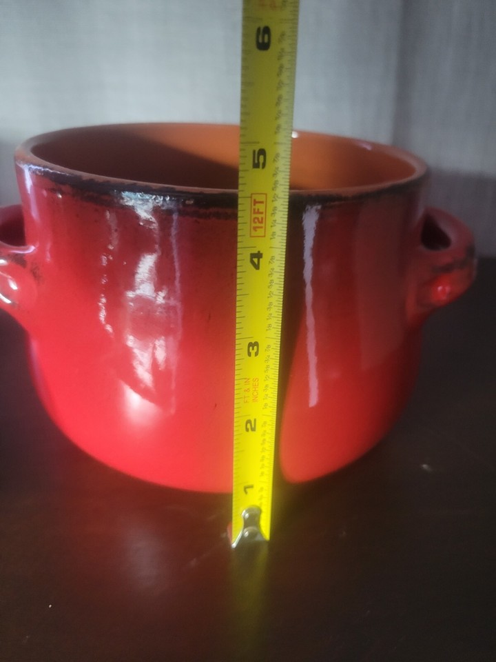 De Silva Italy Terracotta Pot Cookware Red 6” X 7” Bean Soup Casserole ...