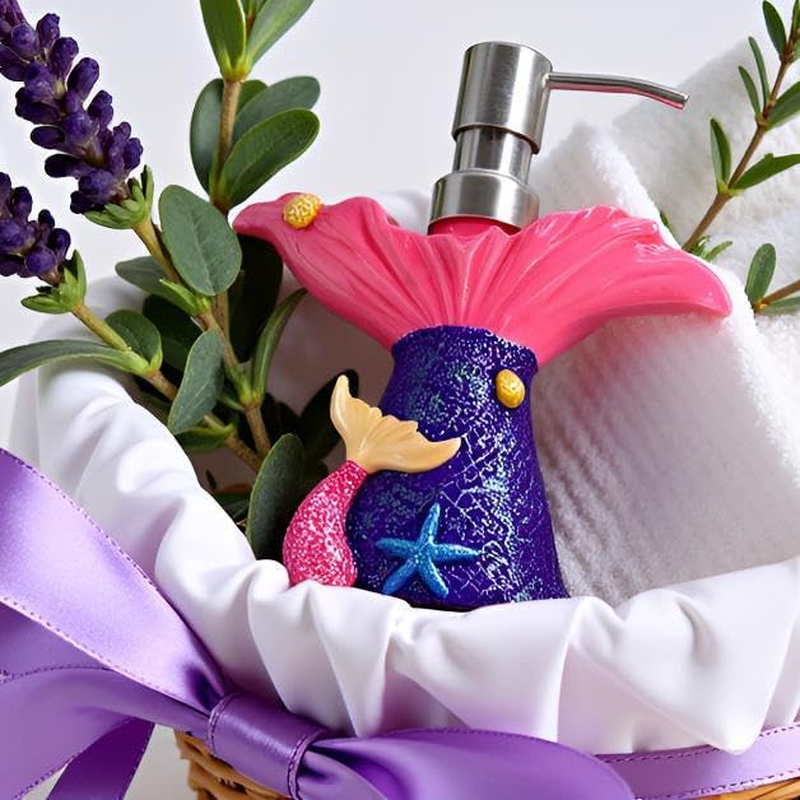 6-Inch Mermaid Soap Dispenser - Resin Liquid Hand Soap Pump for ...