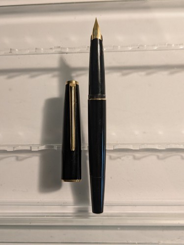 vtg black Gt Montblanc 320 Fountain Pen - Steel Gp F Nib | eBay