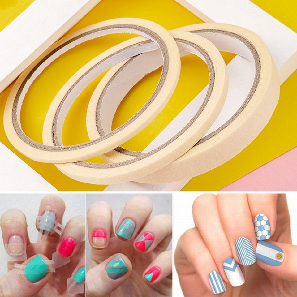 18 Rolls Practical Nail Polish Masking Tape White Color Separation ...