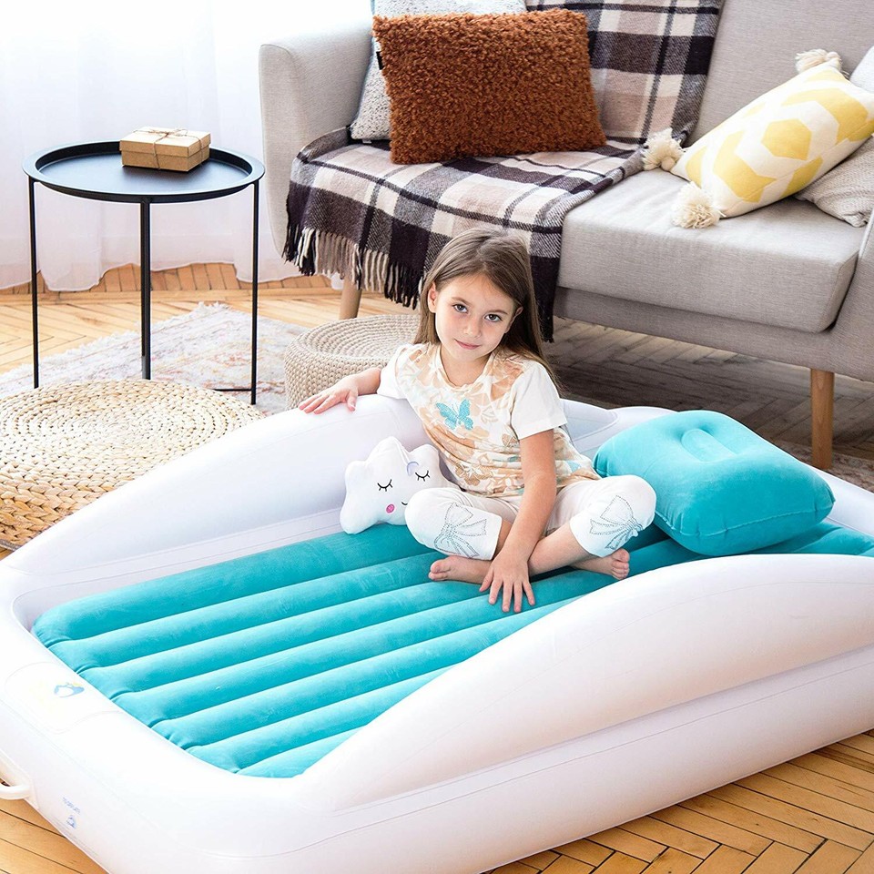 Sleapah Inflatable Toddler Travel Bed – Portable Bed Air Mattress set ...