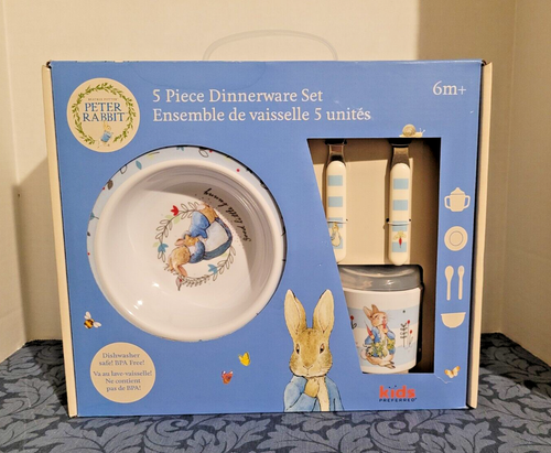 NEW Beatrix Potter Peter Rabbit 5 Piece Melamine Dinnerware Set BPA ...