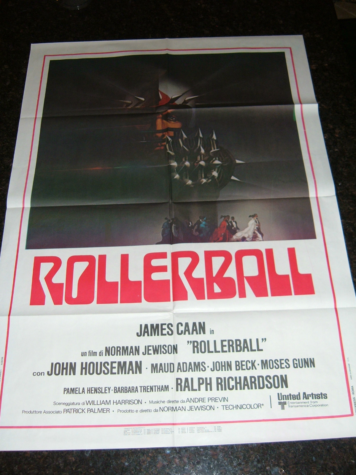 ROLLERBALL Original 1975 Movie Poster, 39.5" X 55", C8.5 Very Fine ...