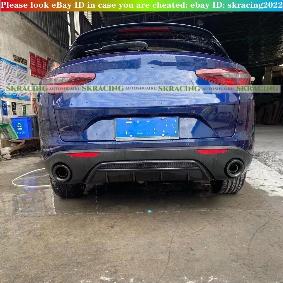 Carbon Fiber Rear Bumper Diffuser Spoiler Refit For Alfa Romeo Stelvio ...