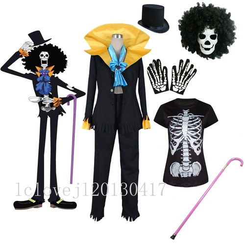Halloween Party One Piece Dead Bones Brook Suit Cosplay Costume Outfits ...