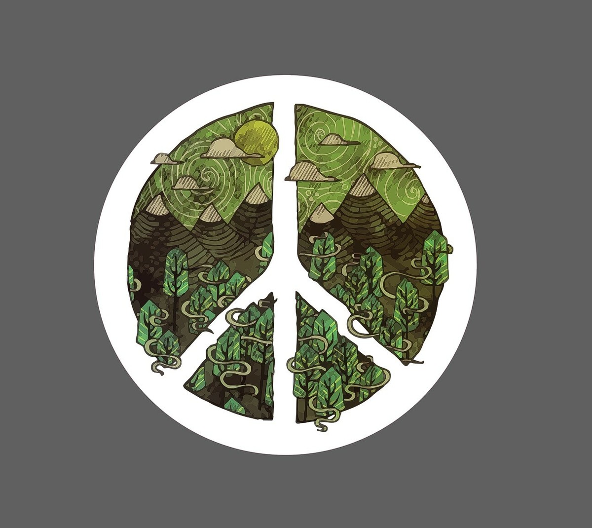 Peace Symbol Nature Sign Symbol Blue Concept Peace Nature Freedom