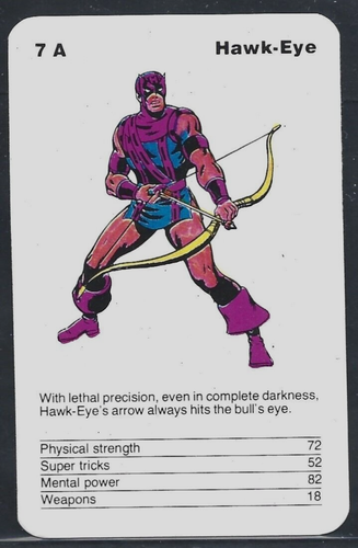 1977 Australian HAWKEYE Marvel Super Heroes Card VG+ | eBay