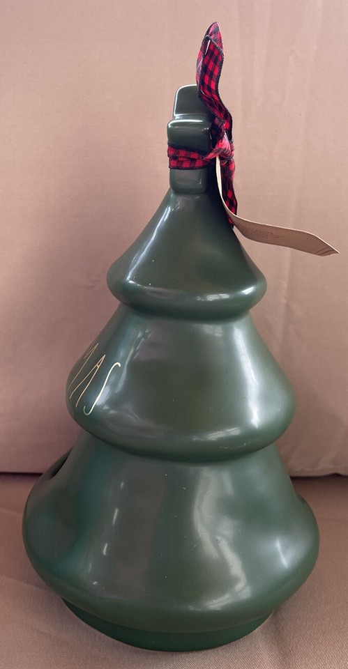 Rae Dunn 2020 Green Christmas Tree with Star Birdhouse New 9” Tall Gold ...