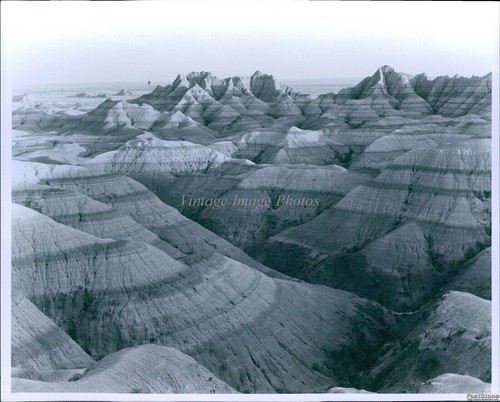 1964 Photo Extensively Eroded Sedimentary Rocks In Sd Badlands Geology ...