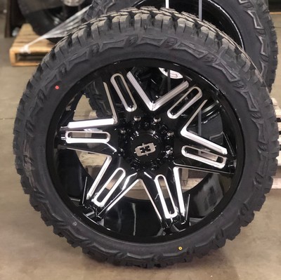 22x10 Vision Razor Black Wheels 33" MT Tires Package 6X135 Ford F150 ...