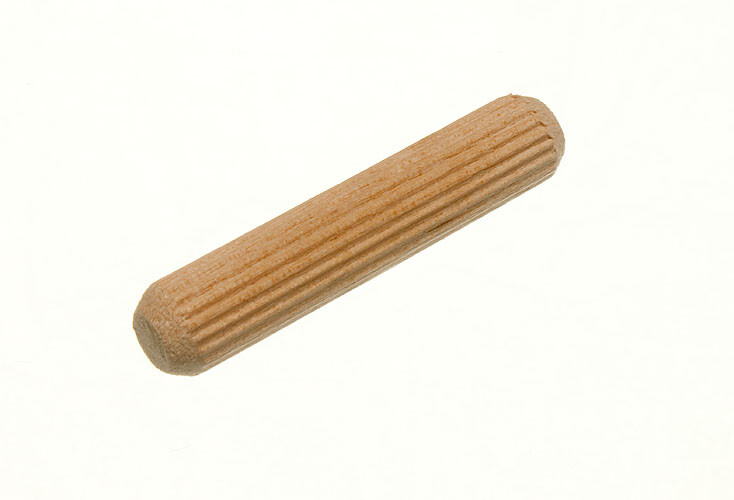 50 X Wooden Dowels Hardwood Grooved Fluted Wood Pins M6 X 40mm ...