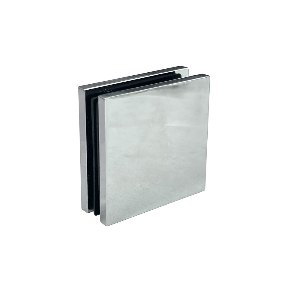 Solid Brass Square Notch-in-Glass Fixed Panel Wall Mount Glass Clamp | eBay