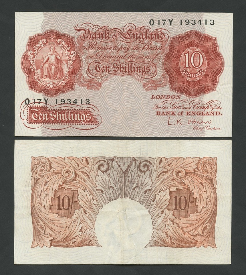 ENGLAND 10 shilling notes 1930-71 GENUINE 100% TRUSTED UK SELLER ...