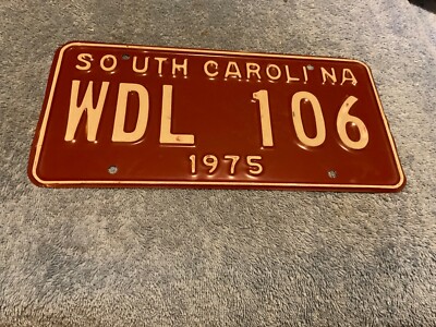 South Carolina SC License Plate 1975 WDL 106 | eBay