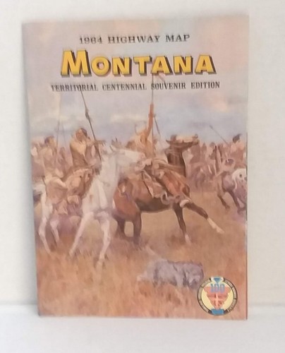 1964 Montana Highway VTG Map Souvenir Edition Yellowstone Treasure ...