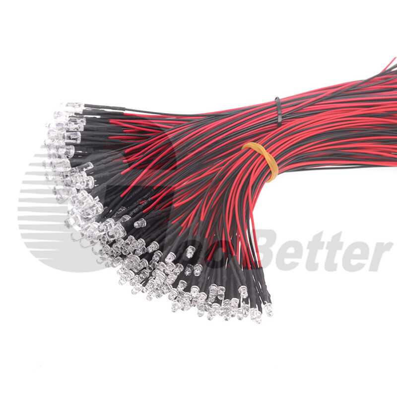 Pre-Wired LEDs 3mm/5mm Ultra Bright : 5V - 12V : Various Colours Lamp ...