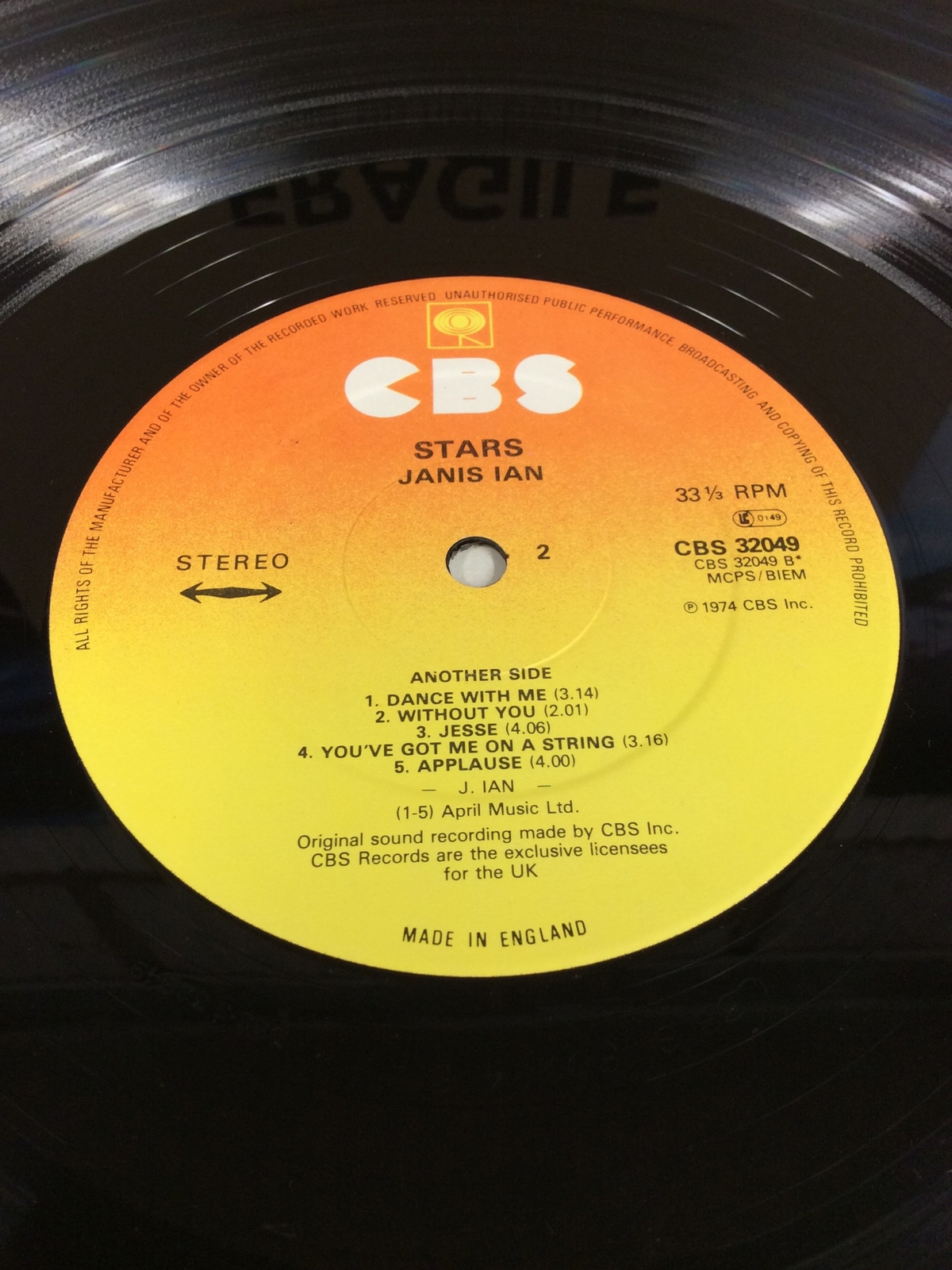 Janis Ian Stars LP Album Vinyl Record CBS32049 A3/B2 Folk Rock 70’s ...