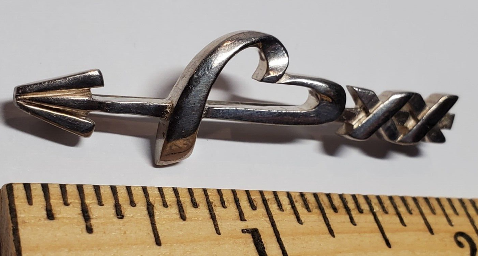 Vintage All SOLID 925 STERLING SILVER Arrow and Heart Love Pin 5.1g | eBay