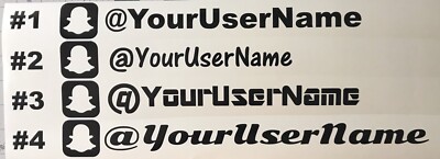 8" Snapchat Decal Bumper Sticker Your Name Snap chat Handle - JDM set ...