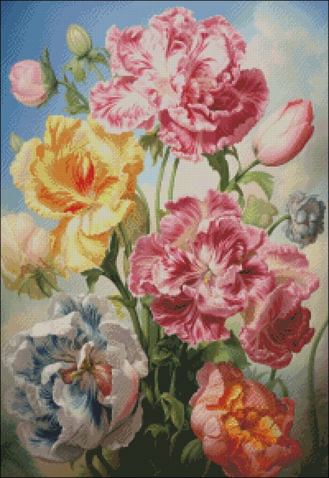 Parrot Tulip Cutters - Chart Counted Cross Stitch Patterns Needlework ...