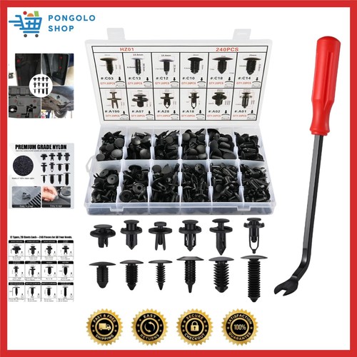 240pcs Car Plastic Push Pin Rivet Fasteners, Assortment Universal ...