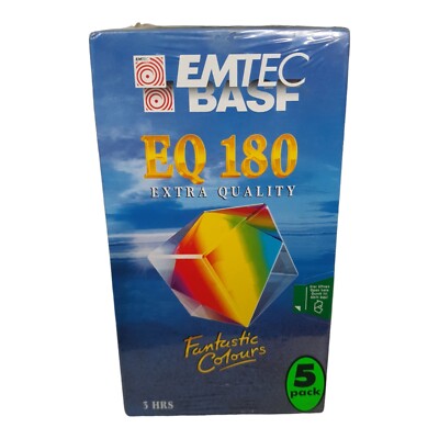 EMTEC BASF EQ180 3HR BRAND NEW SEALED PACK OF 5 TAPES VHS | eBay Australia