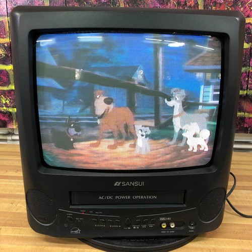 Sansui 13" TV VCR Combo COM312AD VHS Retro Gaming CRT Tested Working ...