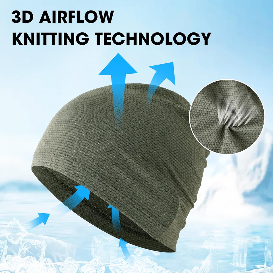 2-Pack Cooling Skull Caps for Men & Women - Breathable 3D Mesh Running ...