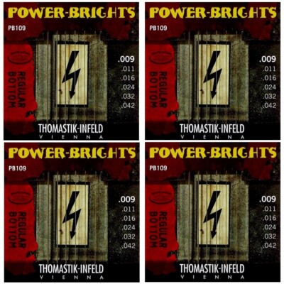 4 sets Thomastik-Infeld PB109 Power Bright Regular Bottom Electric ...