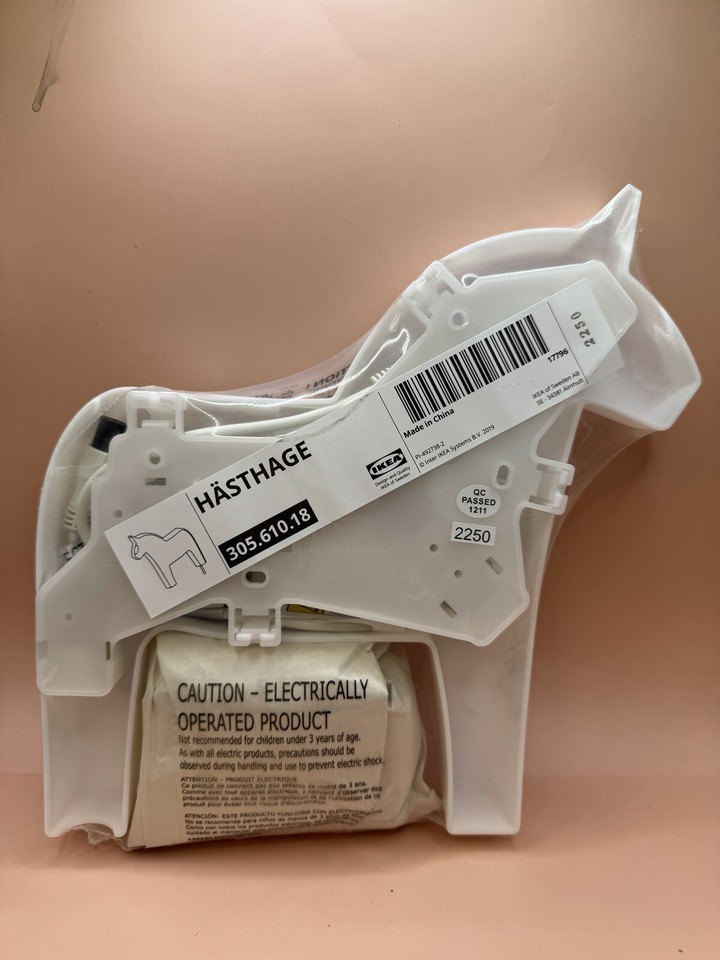 IKEA || HASTHAGE Kids LED Wall Lamp || Dala Horse || White || 10x10x2 ...