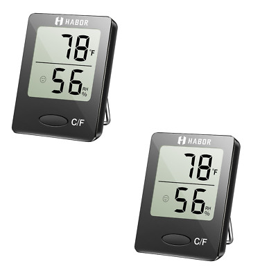 Habor Mini Digital LCD Humidity Meter Thermometer Room Hygrometer - 2 ...