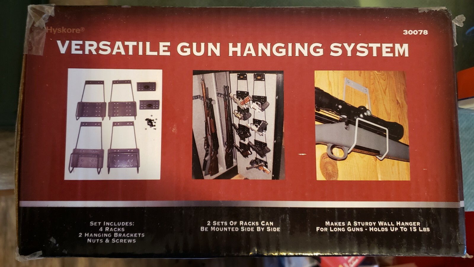 HySkore Versatile Gun Hanging System Long Gun Handgun Storage Rack Gray ...