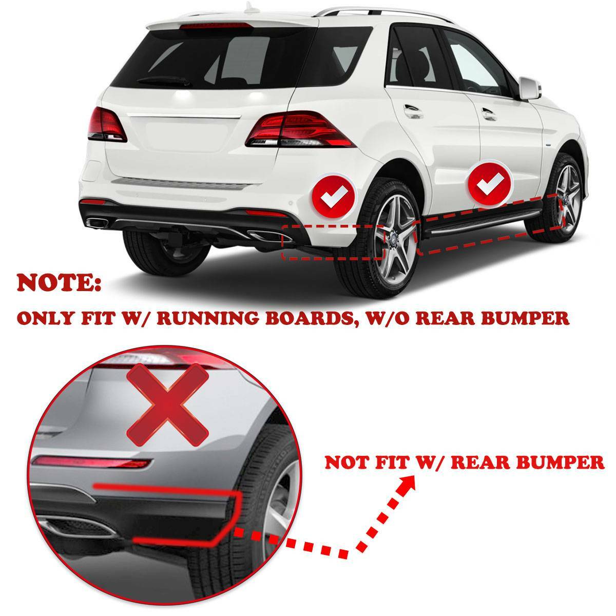 4x Mud Flaps Splash Guards for Mercedes Benz W166 GLE350 GLE400 w/o ...