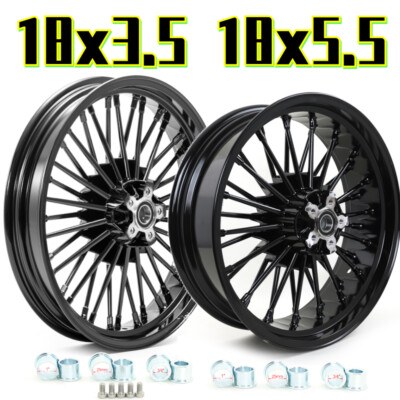 18X3.5 18X5.5 Front Rear Fat Spoke Wheels Rim for Harley Softail Slim ...