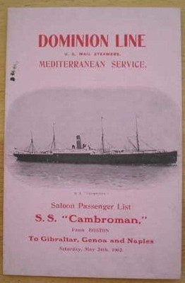 CAMBROMAN (Dominion) 1902 Ship on Cover | eBay