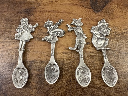 The Wizard Of Oz 4pc Pewter Collector Spoons Dorthy, Witch, Lion ...