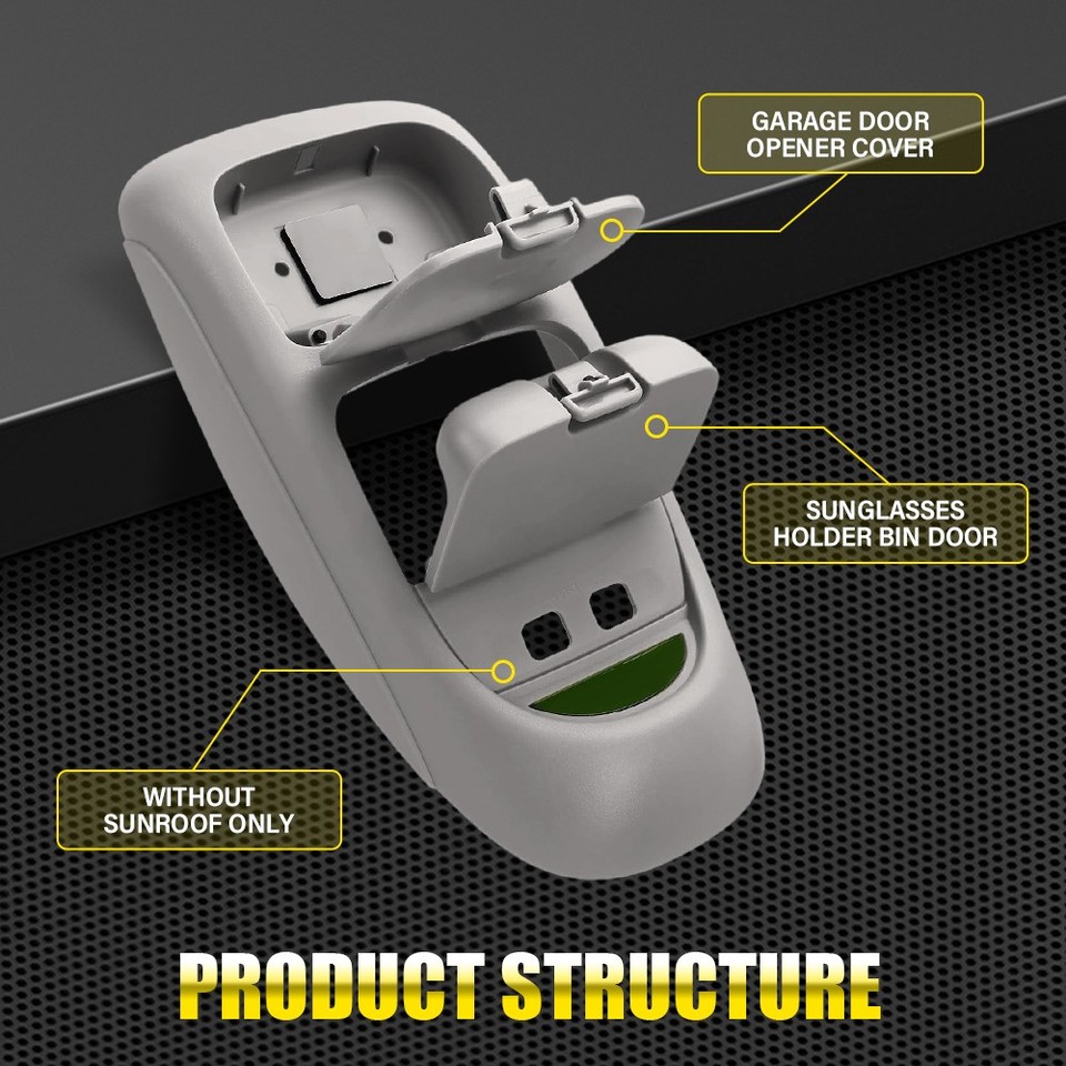 Gray Overhead Console Fit 2002-2004 Ford F250 F350 F450 F550 Super Duty ...